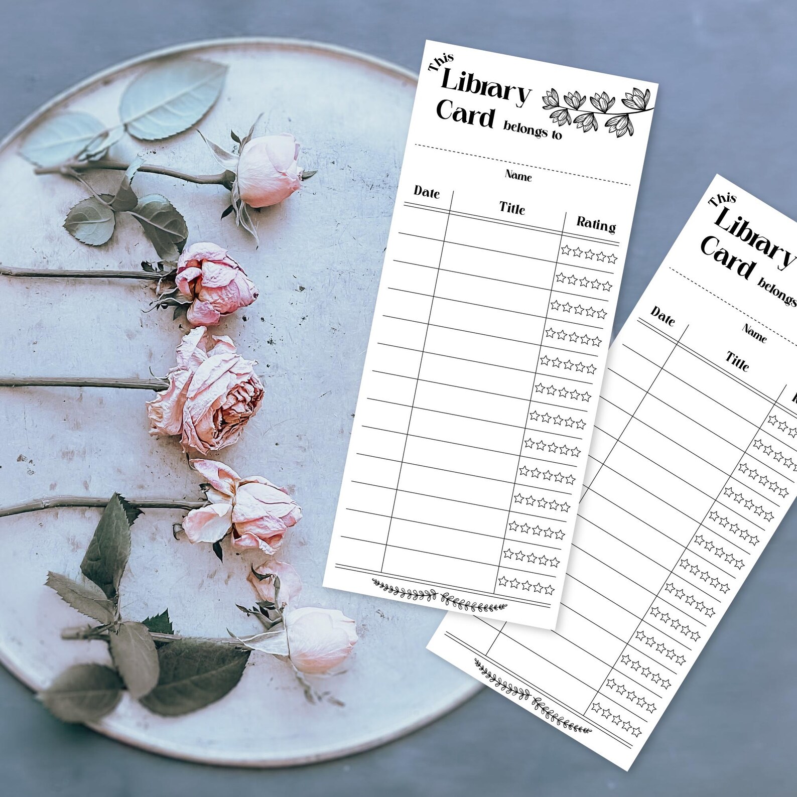 Printable Library Card Bookmark, Reading Log Bookmark, DIY Bookmark ...
