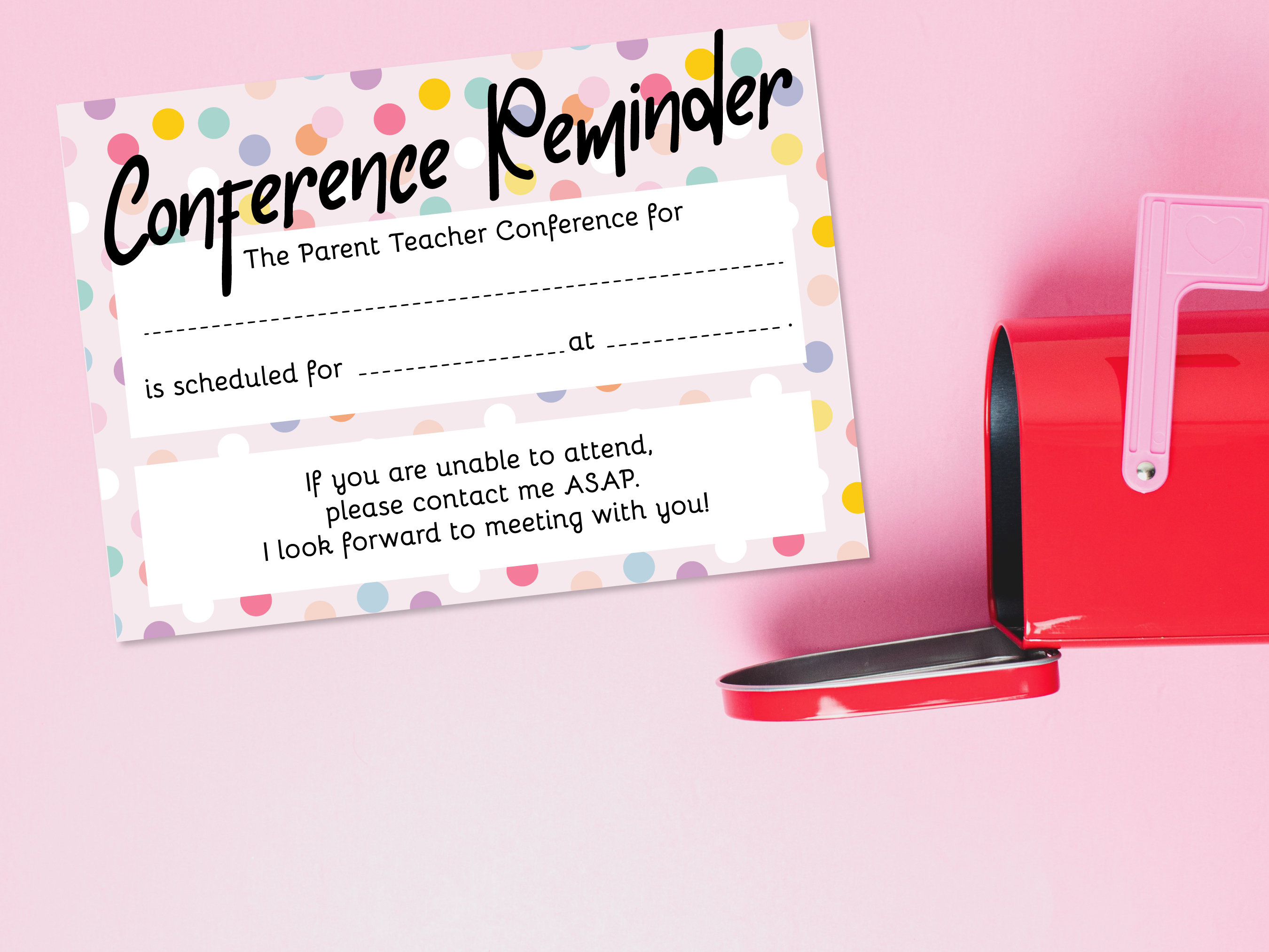 Parent Teacher Conference Reminder, Teacher Mail, Note From the Teacher ...