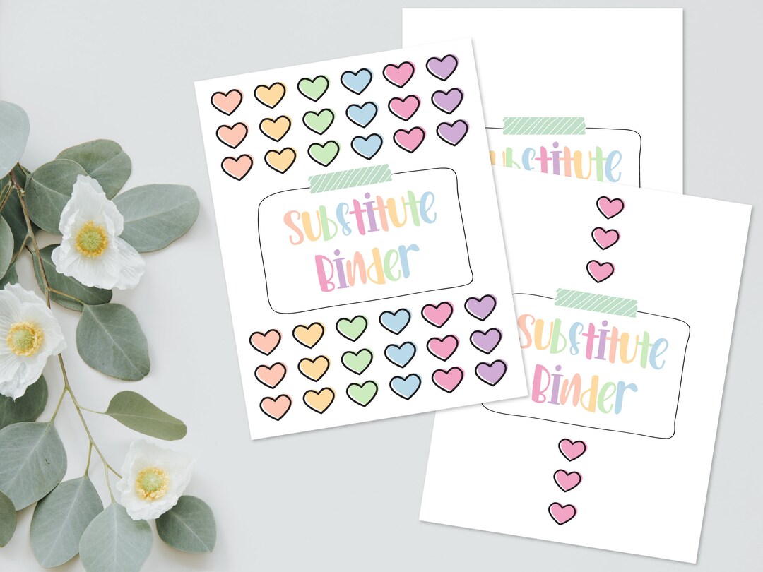 Teacher Resources Pastel Sub Binder Printable, Substitute Teacher ...