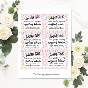 Sub Ticket Printable, Parent Communication, Substitute Teacher, Student ...