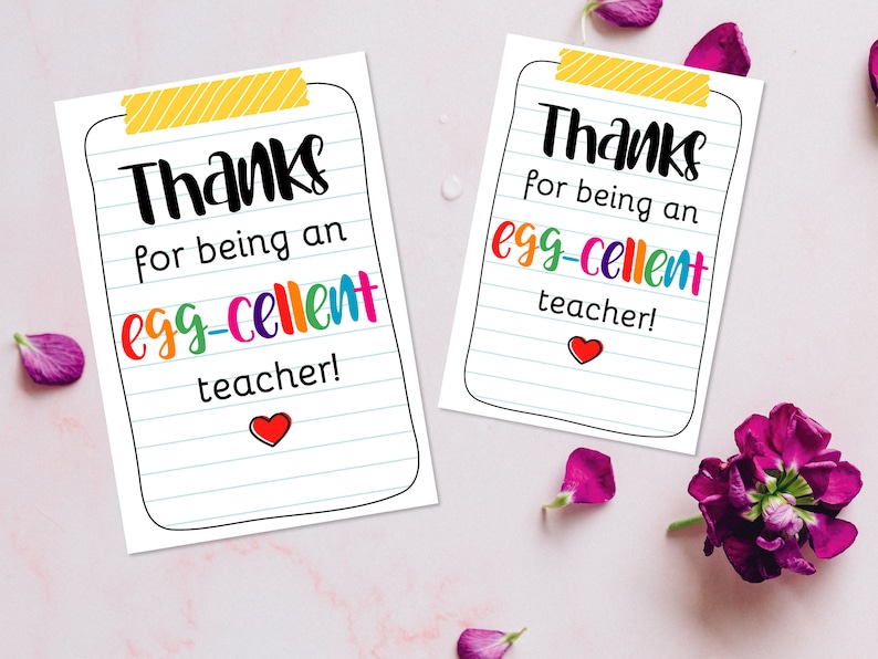 Teacher Appreciation Printable Tag, Graduation Gift, Egg-cellent ...