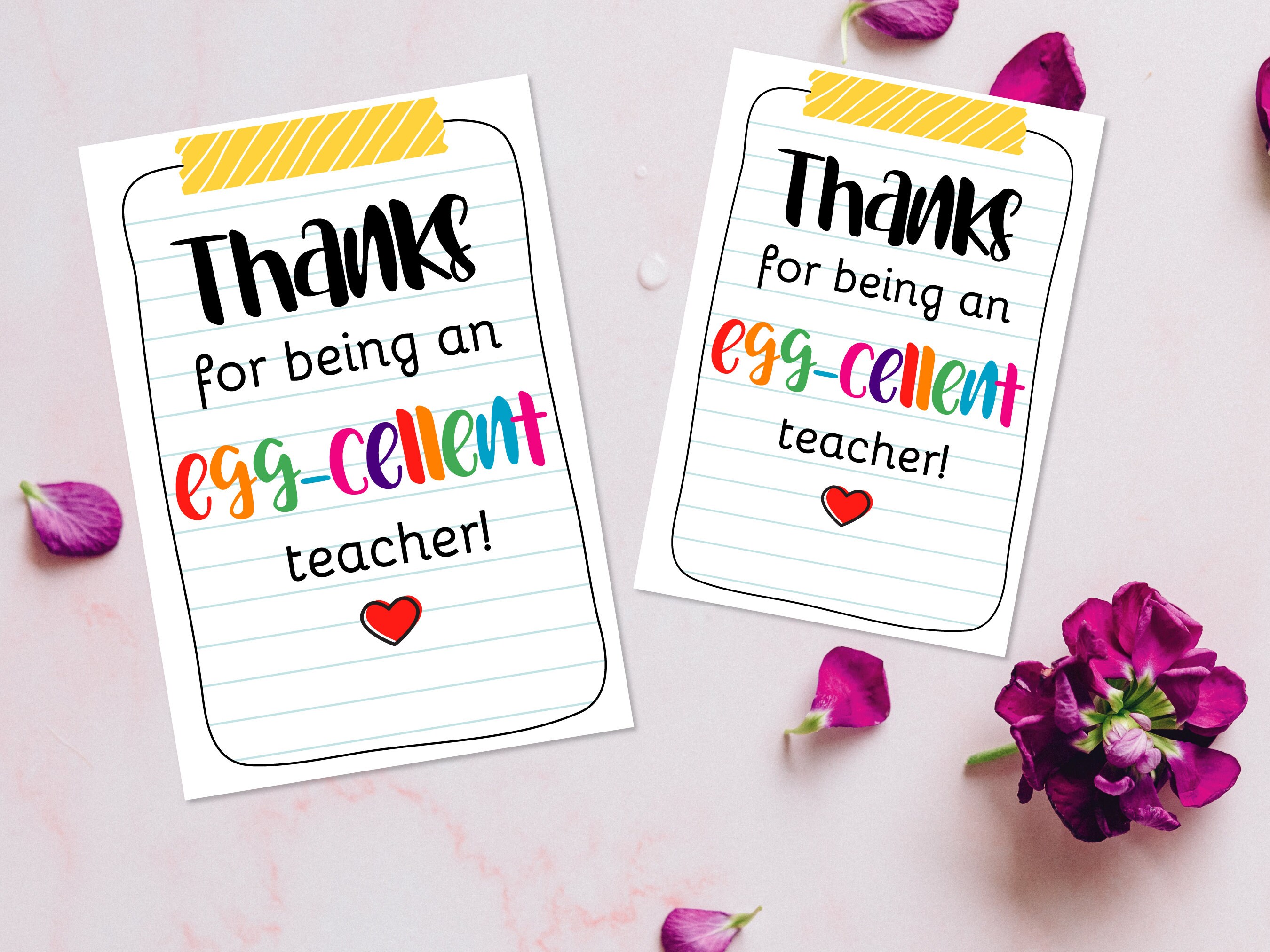 Teacher Appreciation Printable Tag, Graduation Gift, Egg-cellent ...