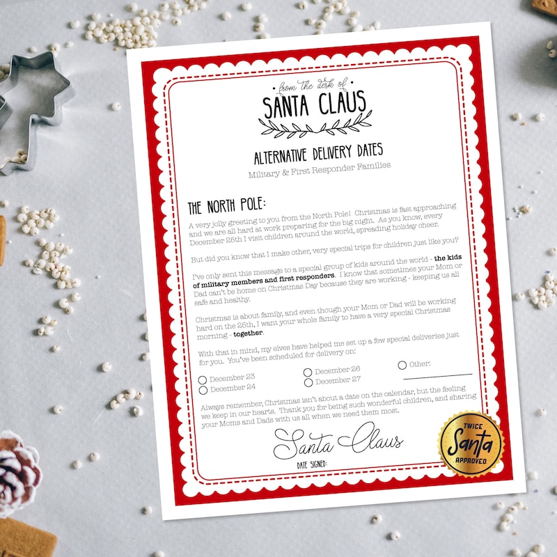 Santa Military Letter - Etsy