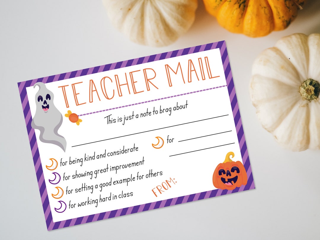 Halloween Teacher Mail, Note From the Teacher, Teacher Report, Teacher ...