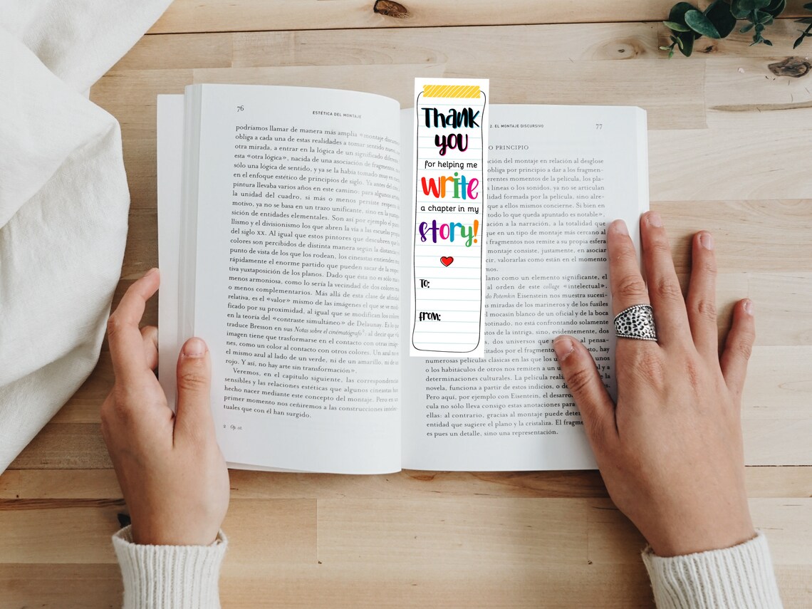 Teacher Appreciation Printable Bookmark, Write Teacher, Teacher Thank ...