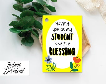 Student Thank You Printable Tag, Graduation Gift, Gift From Teacher ...