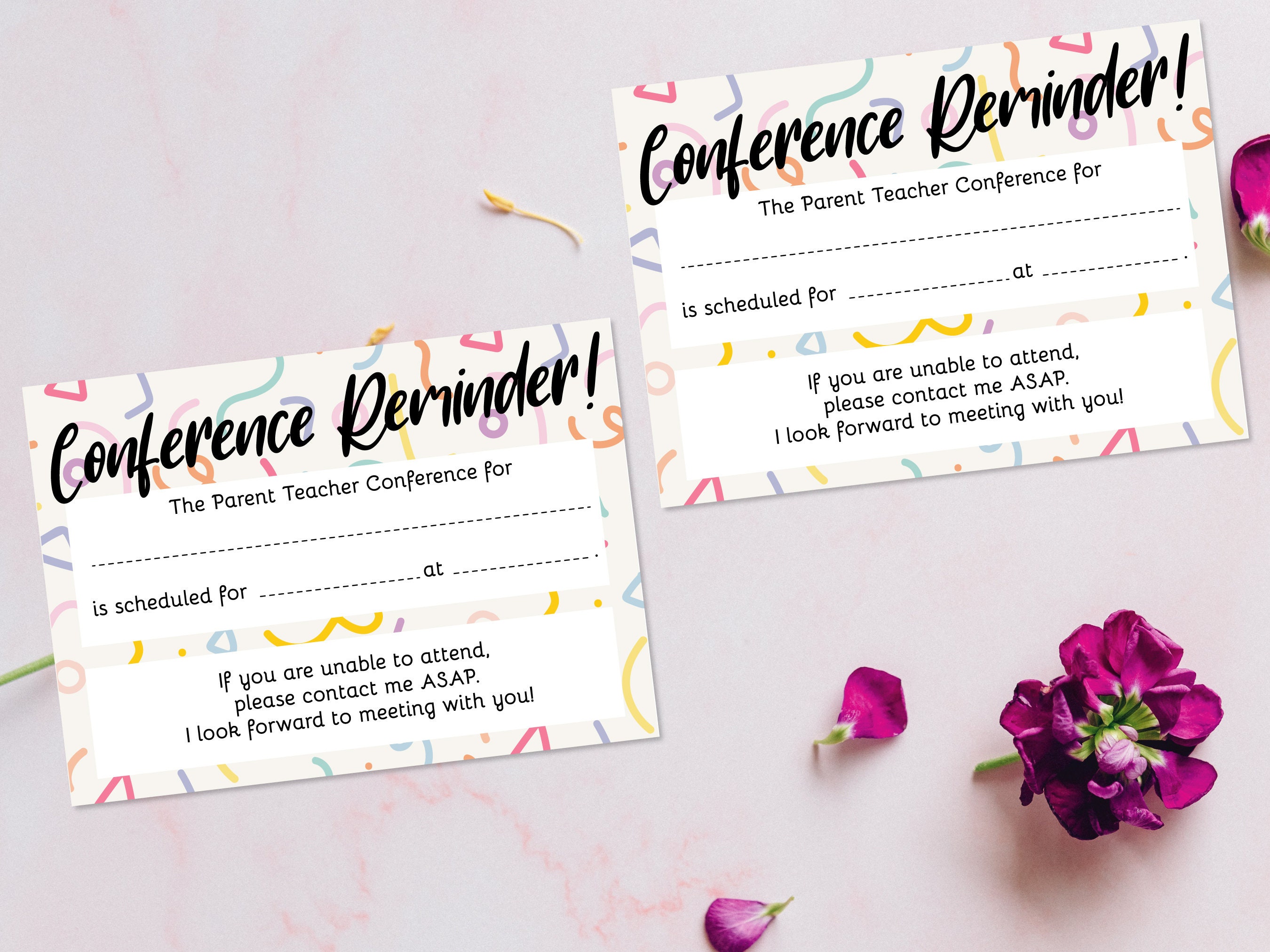 Rainbow Parent Teacher Conference Reminder, Teacher Mail, Note From the ...