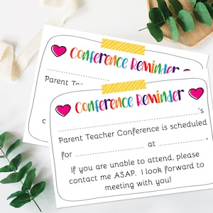 Parent Teacher Conference Reminder, Teacher Mail, Note From the Teacher ...