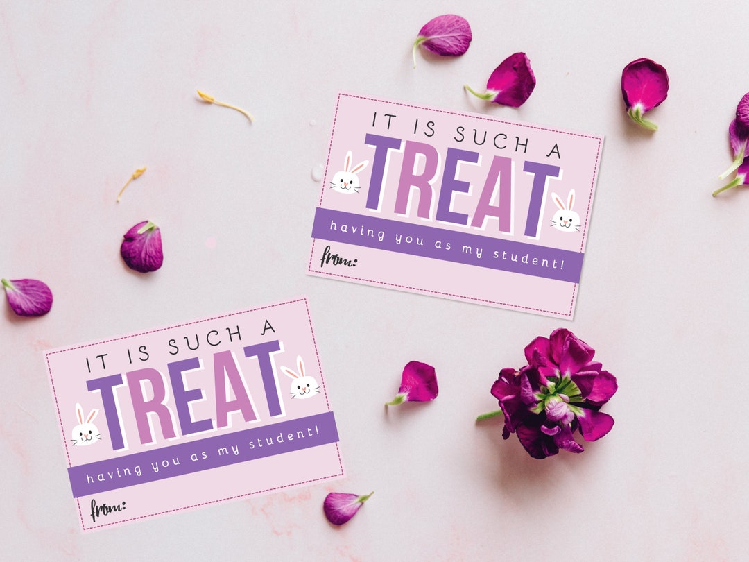 Such A Treat Having You as A Student Easter Tags, From Teacher Happy ...