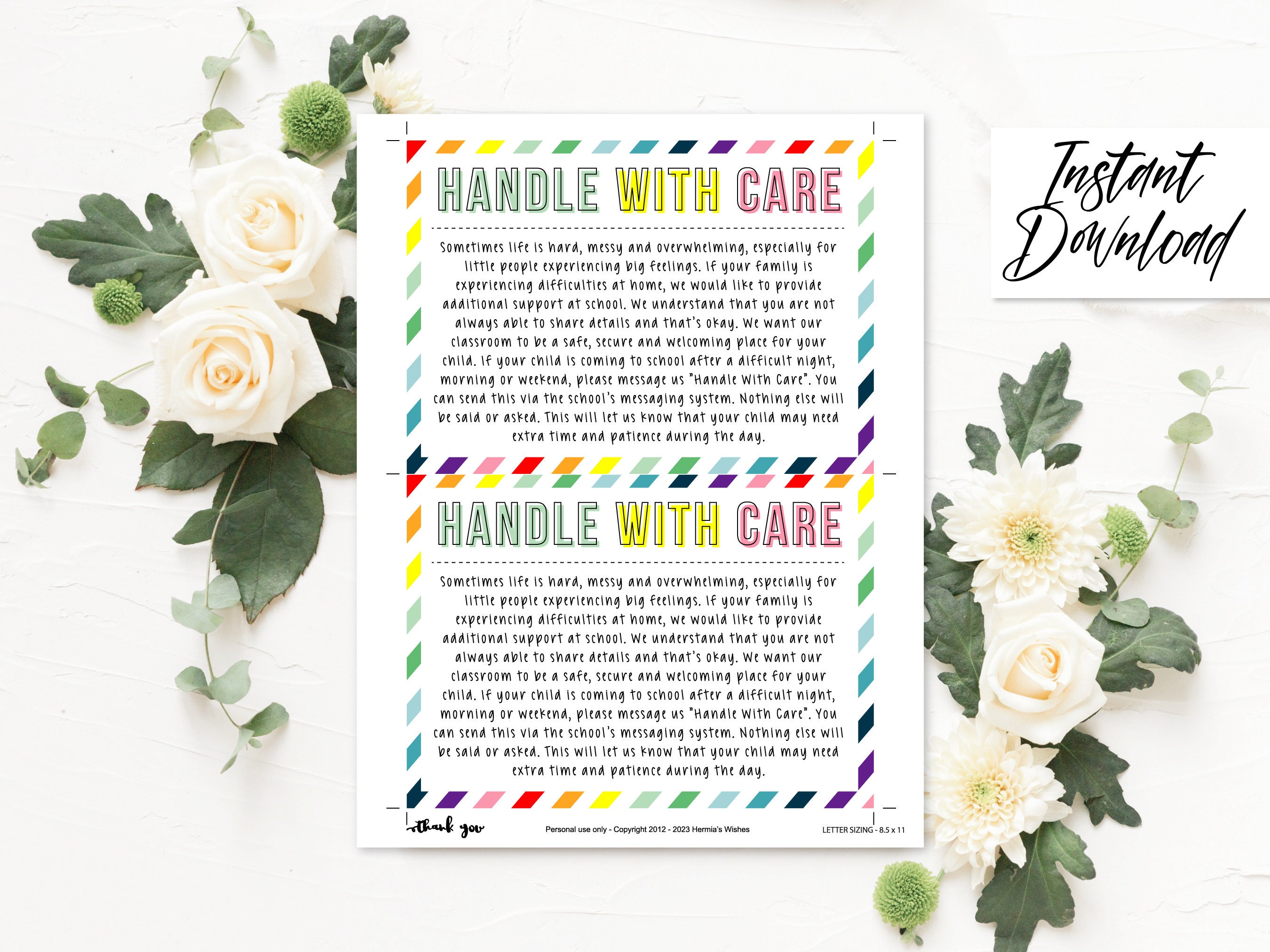 Rainbow Teacher Handle With Care, Messaging System, Teacher Resource ...