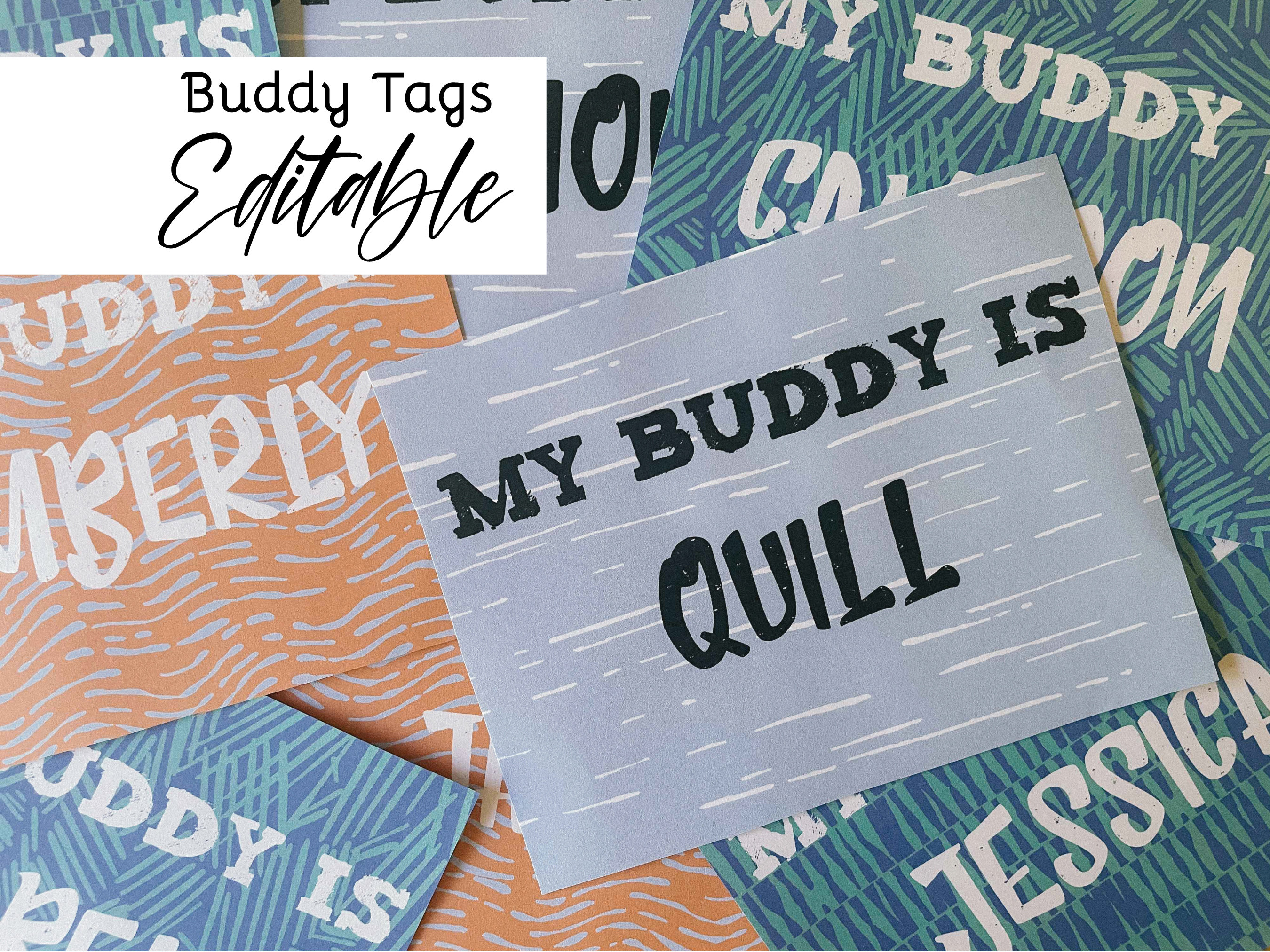 Editable Buddy Tags, Classroom Printables, Building Happy Kids, Prep ...