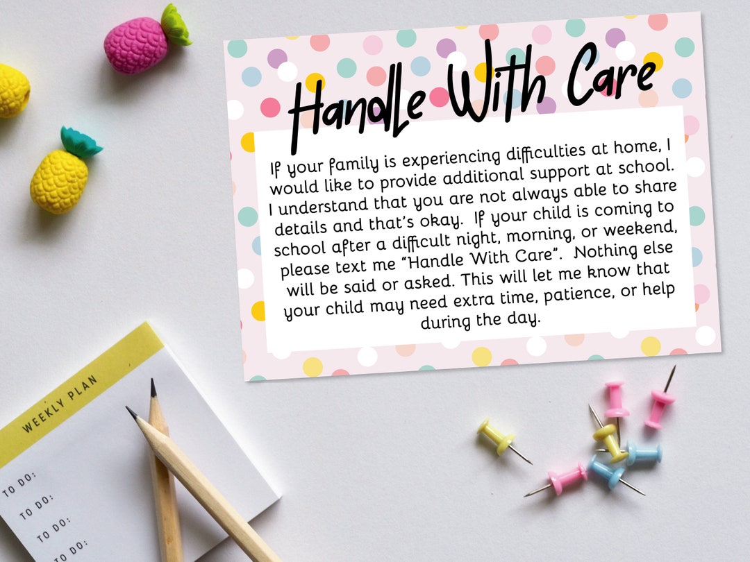 Handle With Care, Teacher Resource, Teacher Mail, Note From the Teacher ...
