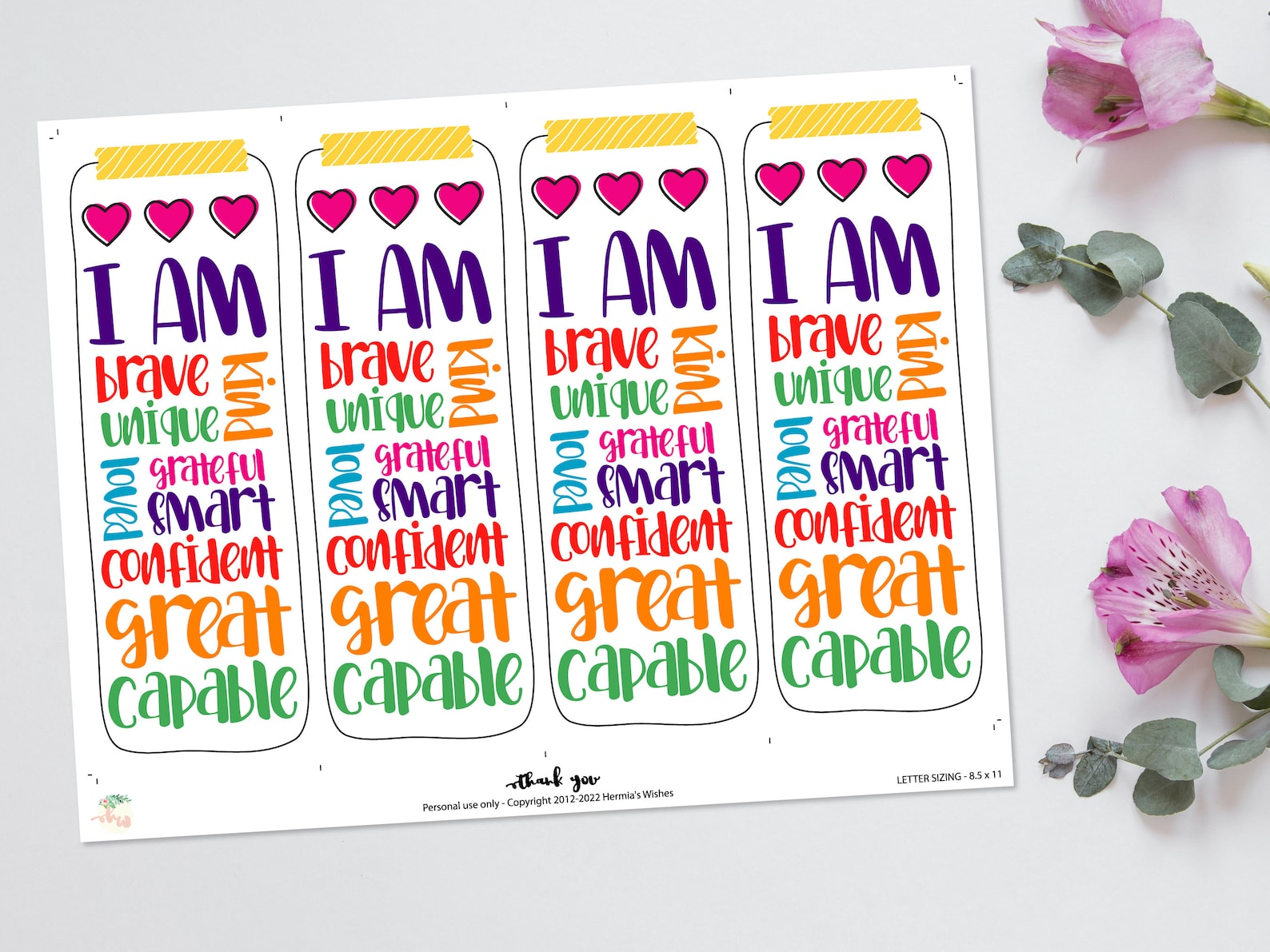 Classroom Affirmation Bookmarks, Printable Gift Student, Classroom ...