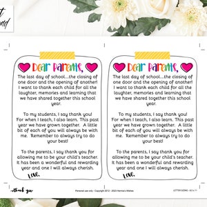 Thank You Letter From Teachers to Parents and Students, Teacher ...