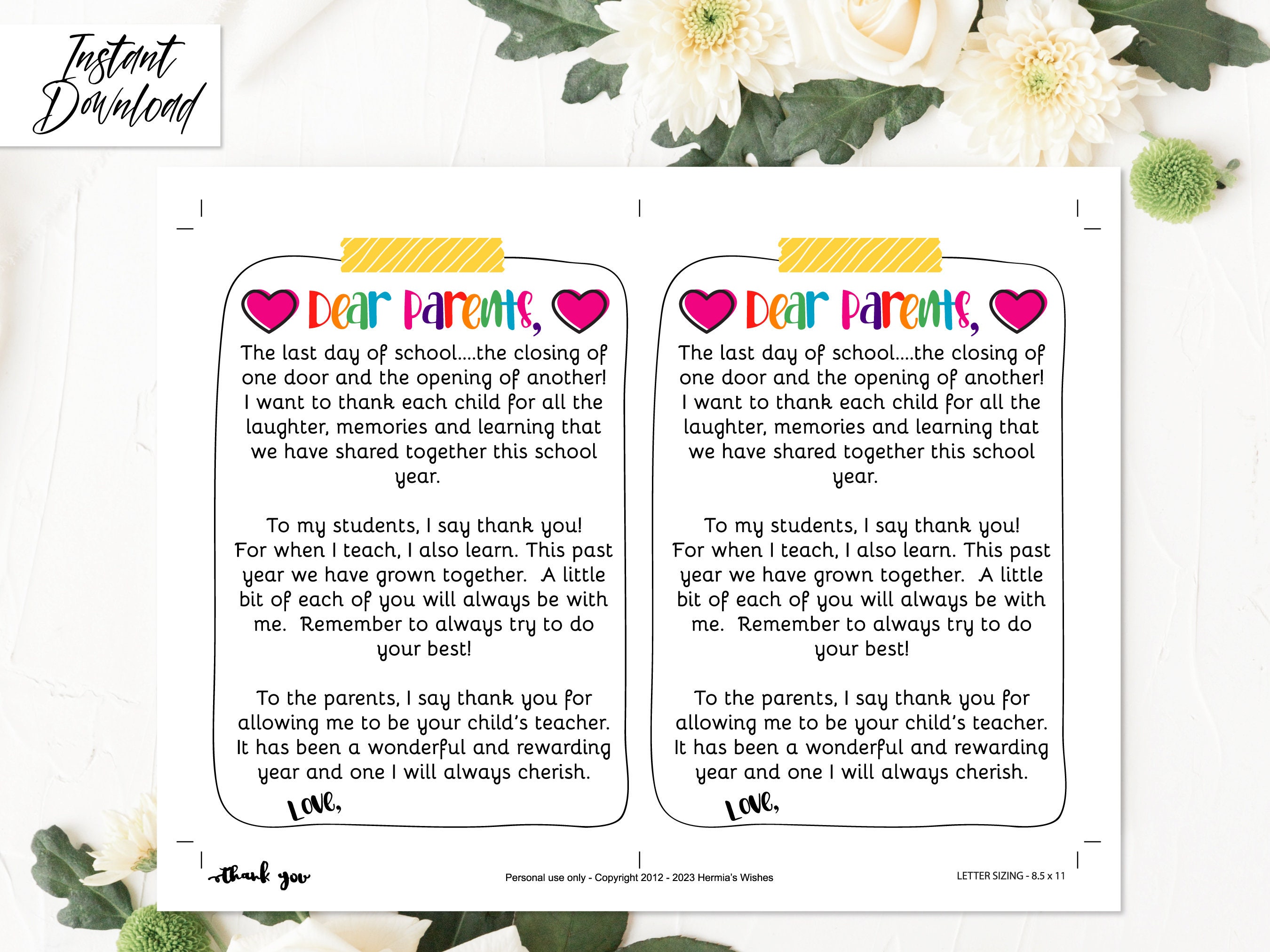 Thank You Letter From Teachers to Parents and Students, Teacher ...