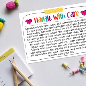 Teacher Handle With Care, Messaging System, Teacher Resource, Note From ...