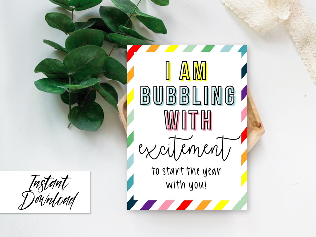 Back to School Bubble Student Gift Thank You Printable Tag, Gift From ...