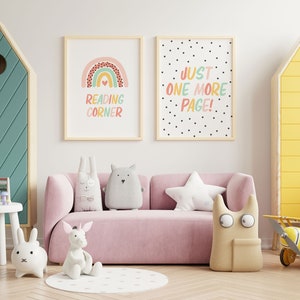 Rainbow Reading Corner Poster Set, Classroom Decor, Boho Nursery Wall ...