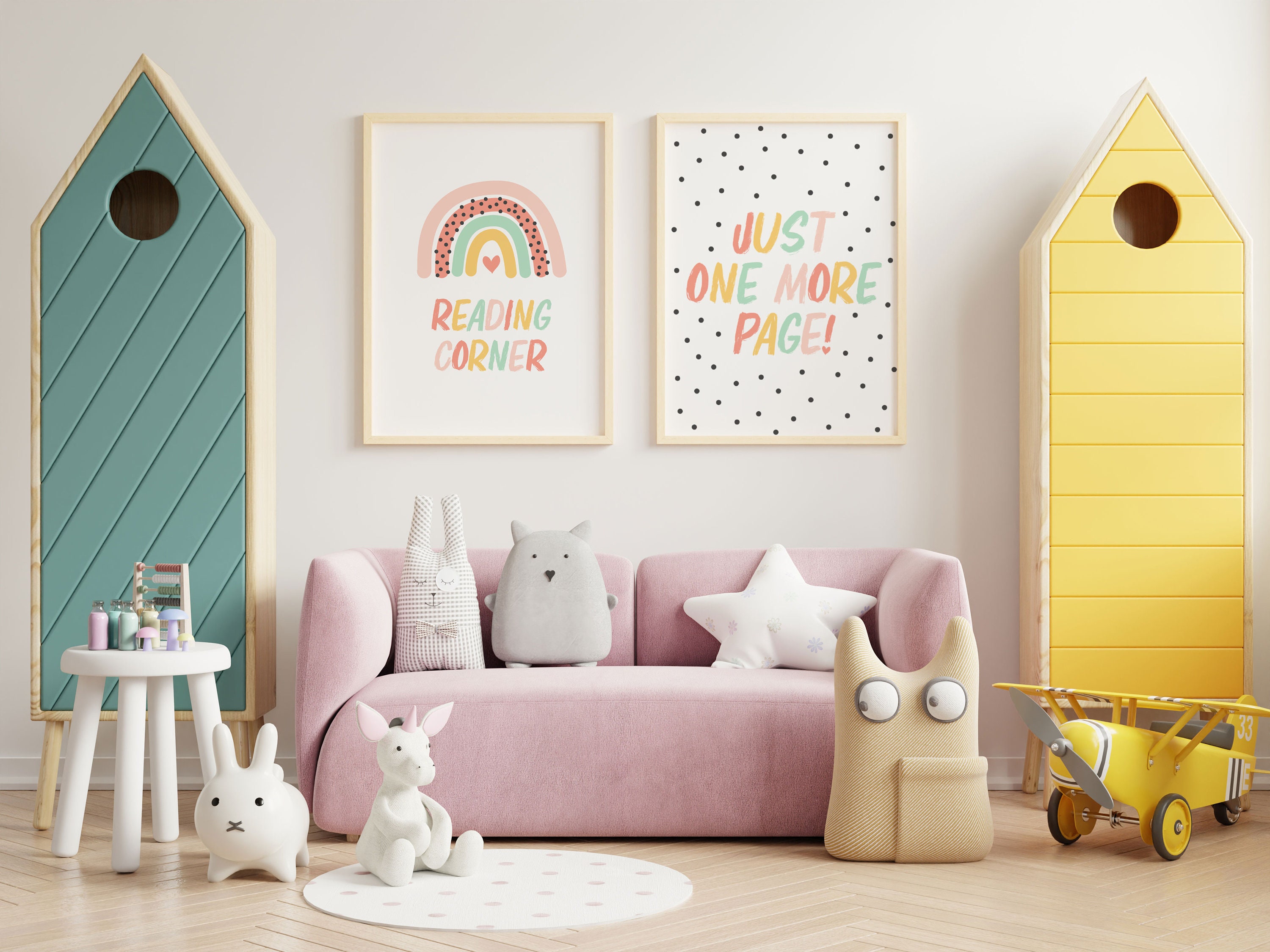 Rainbow Reading Corner Poster Set, Classroom Decor, Boho Nursery Wall ...