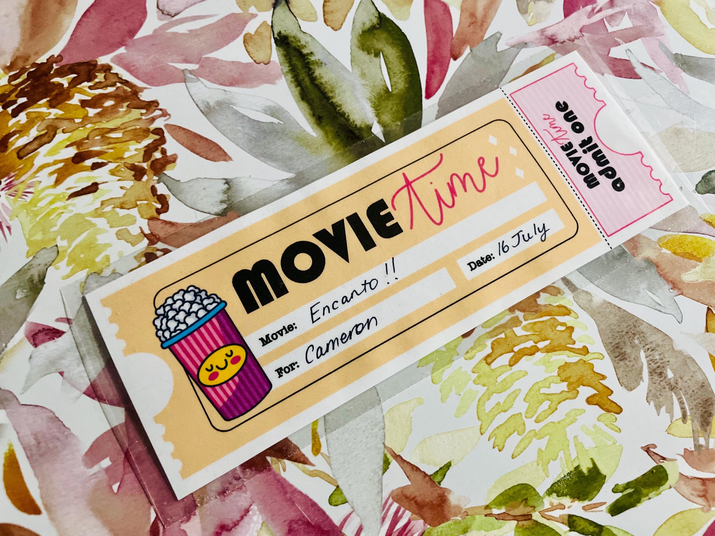 Editable Movie Night Ticket Printable, Class Movie Ticket, Homeschool ...