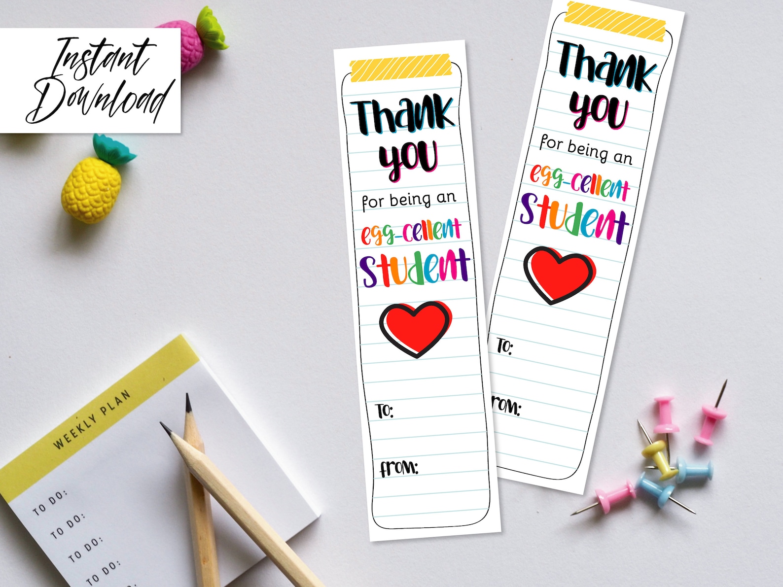 Student Printable Bookmark From Teacher, Eggcellent Student, Student ...
