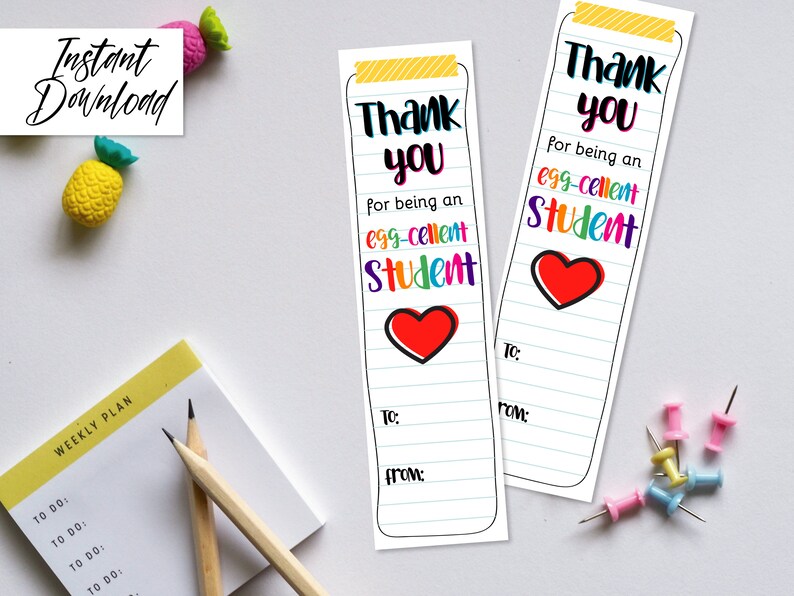Student Printable Bookmark From Teacher, Eggcellent Student, Student ...