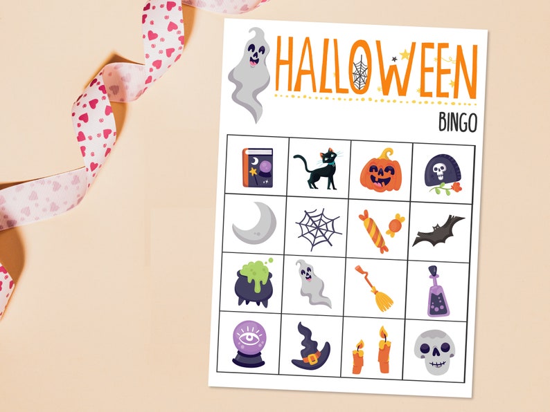 Printable Halloween Bingo, Halloween Bingo Cards, Halloween Party Games ...