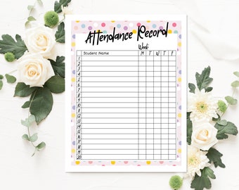 Homeschool Planner, Classroom Attendance Sheet, Teacher Log, Digital ...