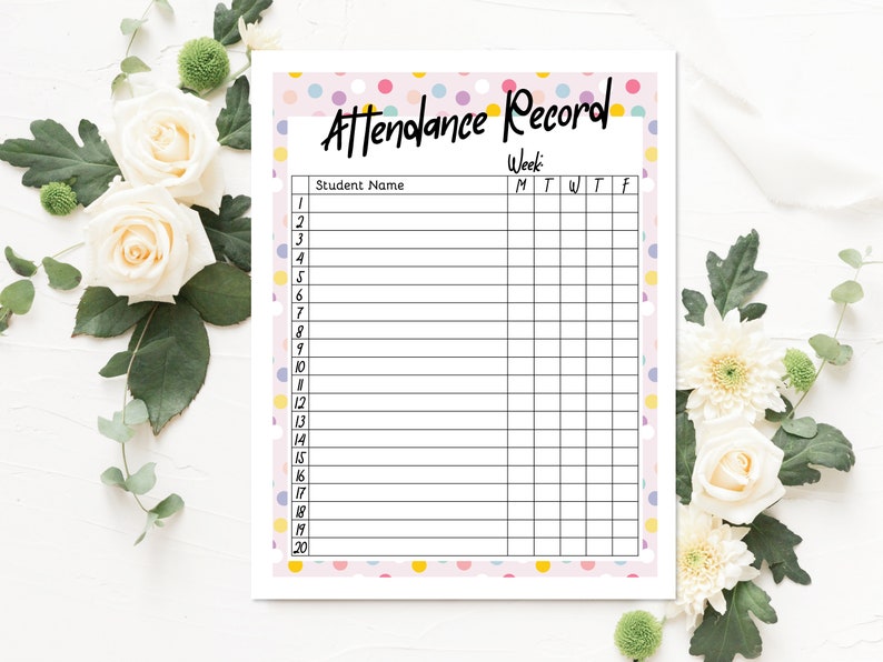 Homeschool Planner, Classroom Attendance Sheet, Teacher Log, Digital ...