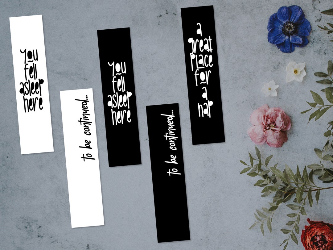 Set of 5 Printable Bookmarks, Digital Bookmarks, Book Lovers Gift, Hand ...