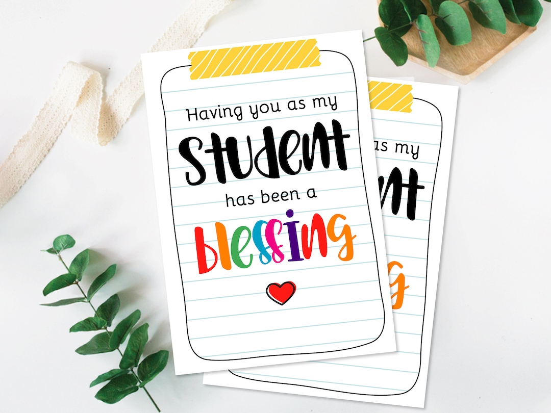 Student Thank You Printable Tag, Graduation Gift, Gift From Teacher ...