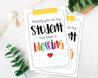 Student Appreciation Printable Tag, Graduation Gift, Excellent Student ...