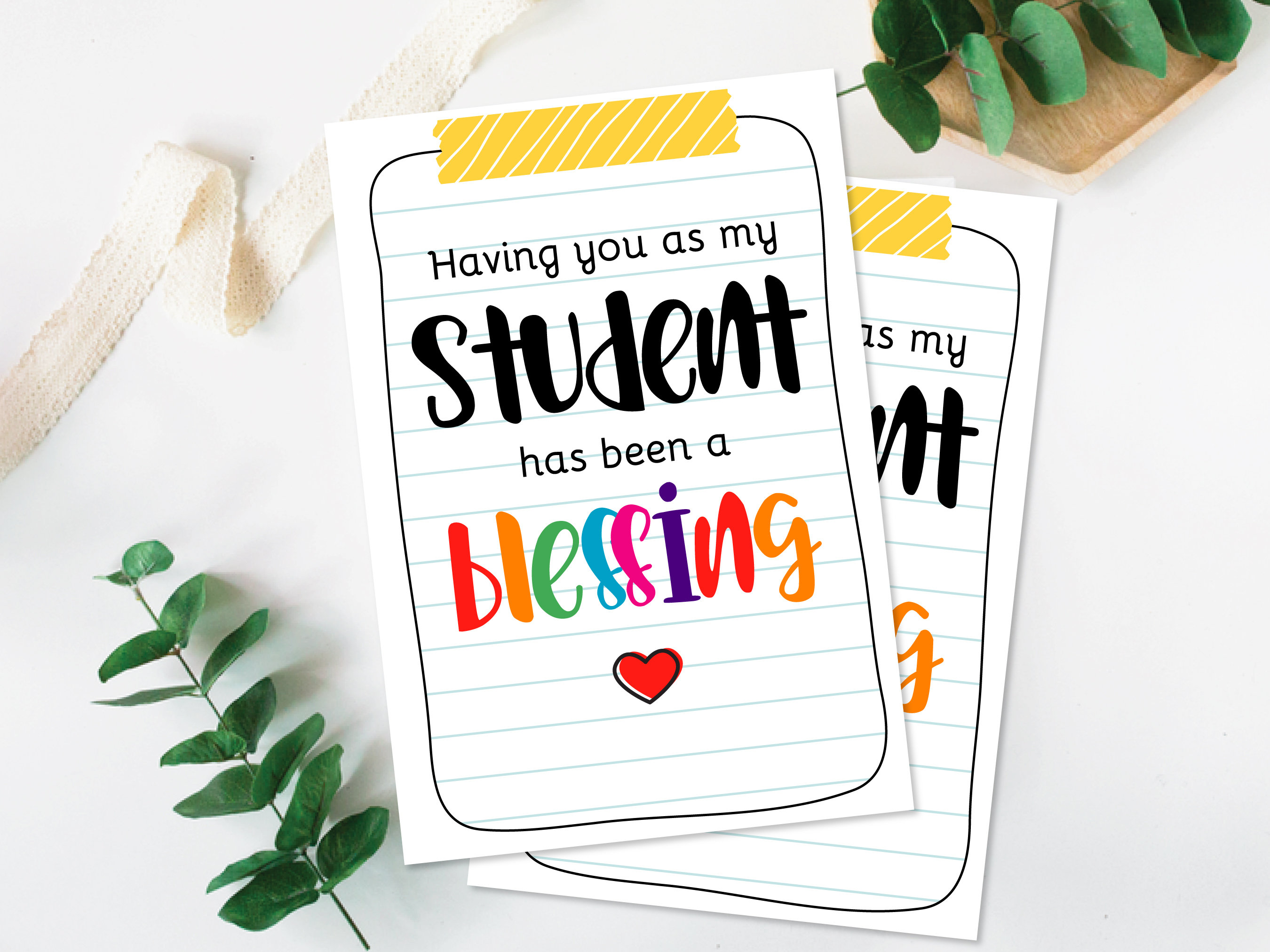 Student Thank You Printable Tag, Graduation Gift, Gift From Teacher ...