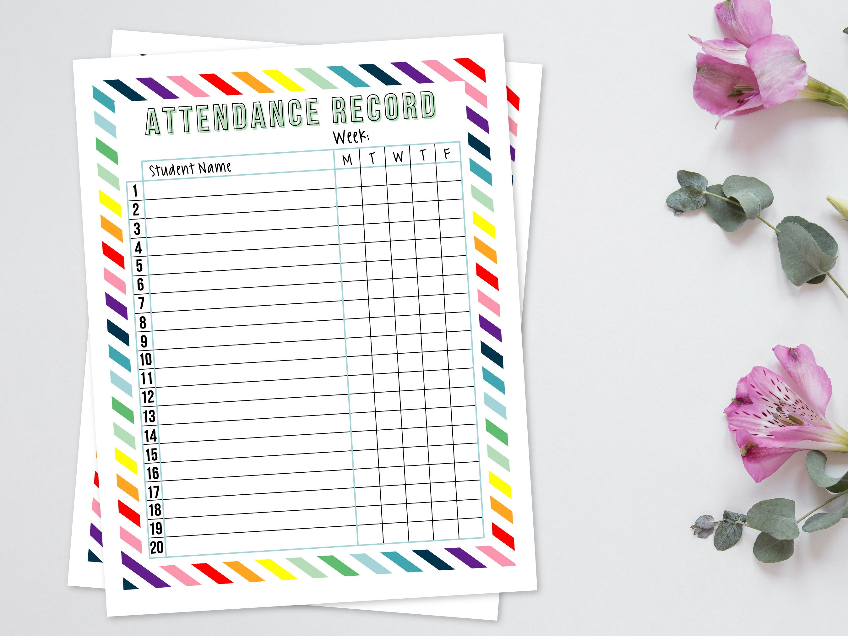 Homeschool Planner, Classroom Attendance Sheet, Teacher Log, Digital ...