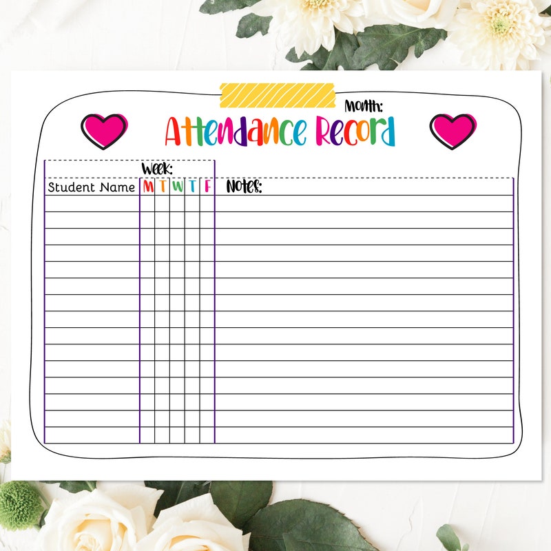Church Attendance Record - Etsy