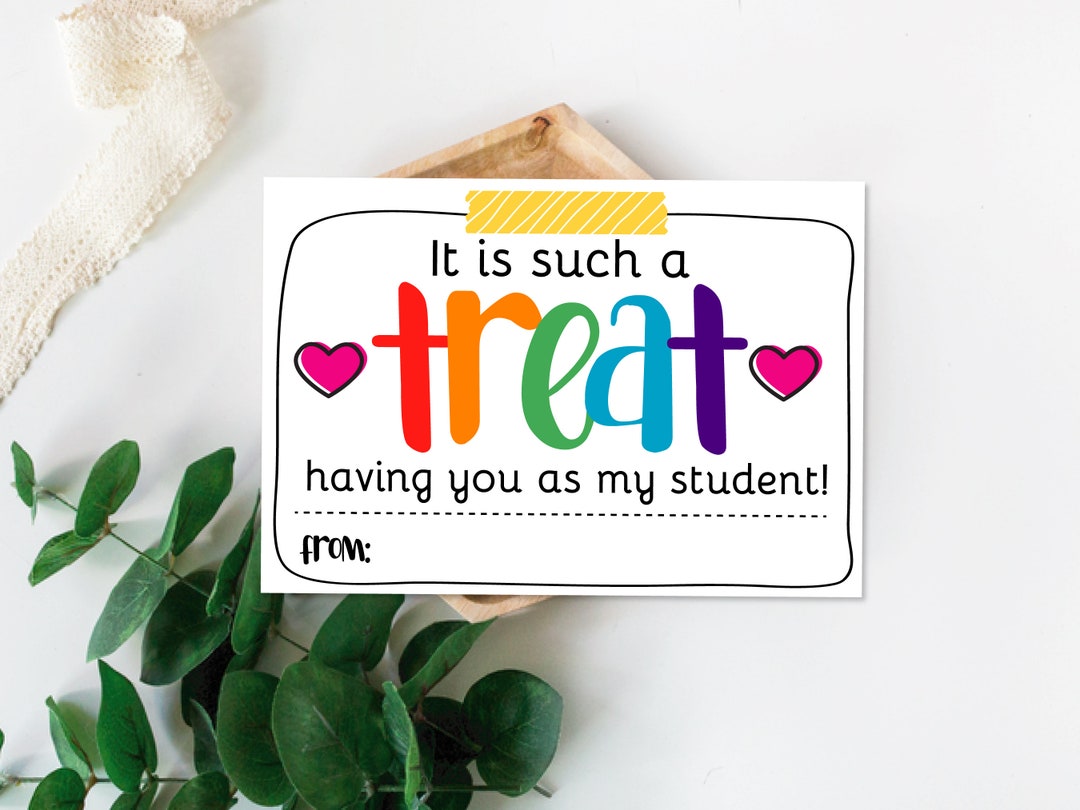 Such A Treat Having You as A Student Valentine's Day Tags, From Teacher ...