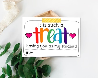 Such A Treat Having You in My Class Valentine's Day Tags, From Teacher ...