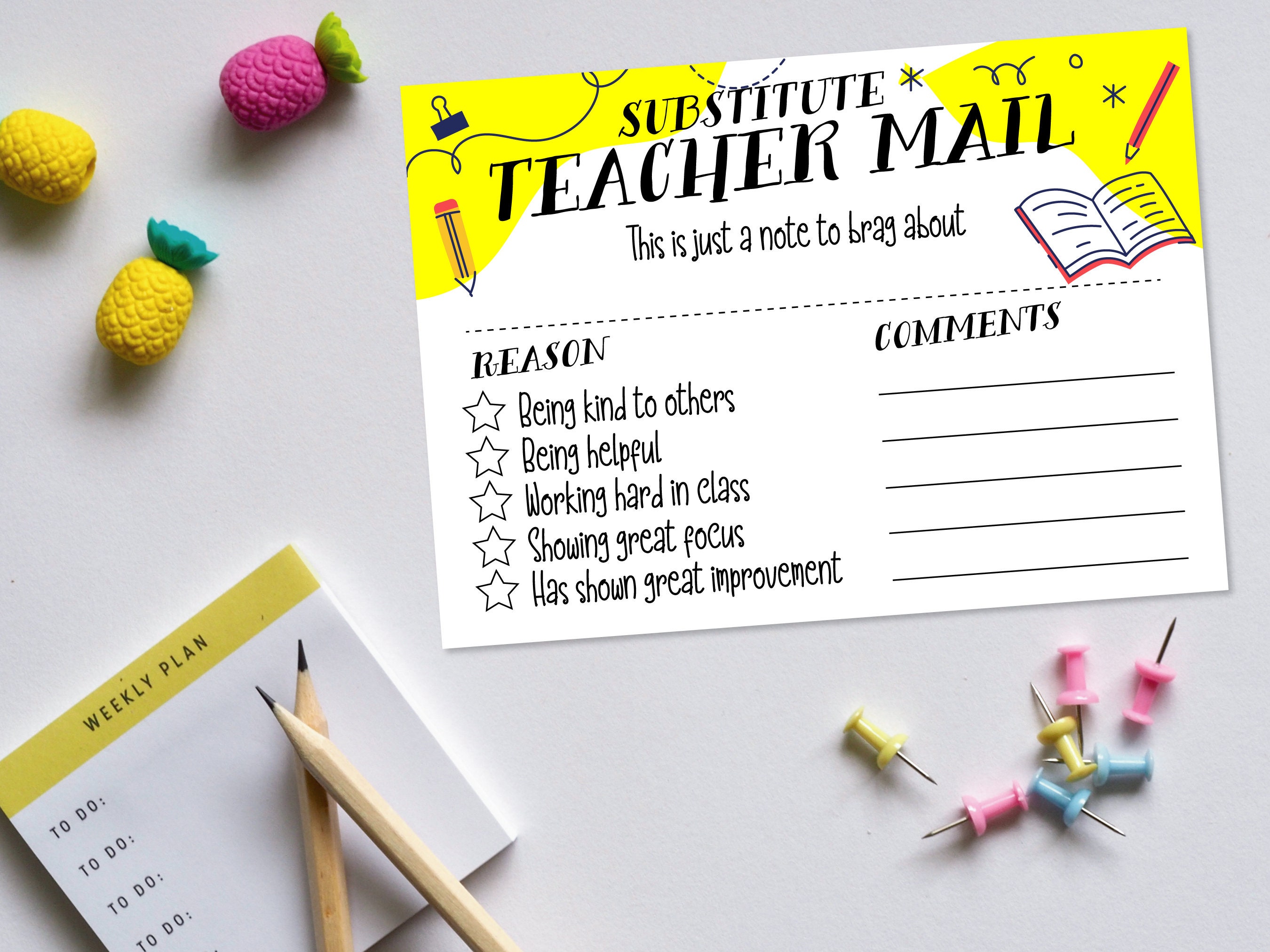 Note From the Substitute Teacher, Teacher Mail, Substitute Teacher ...