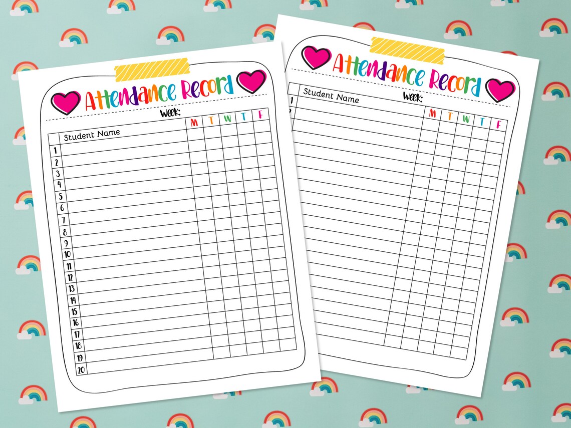 Homeschool Planner, Classroom Attendance Sheet, Teacher Log, Digital ...