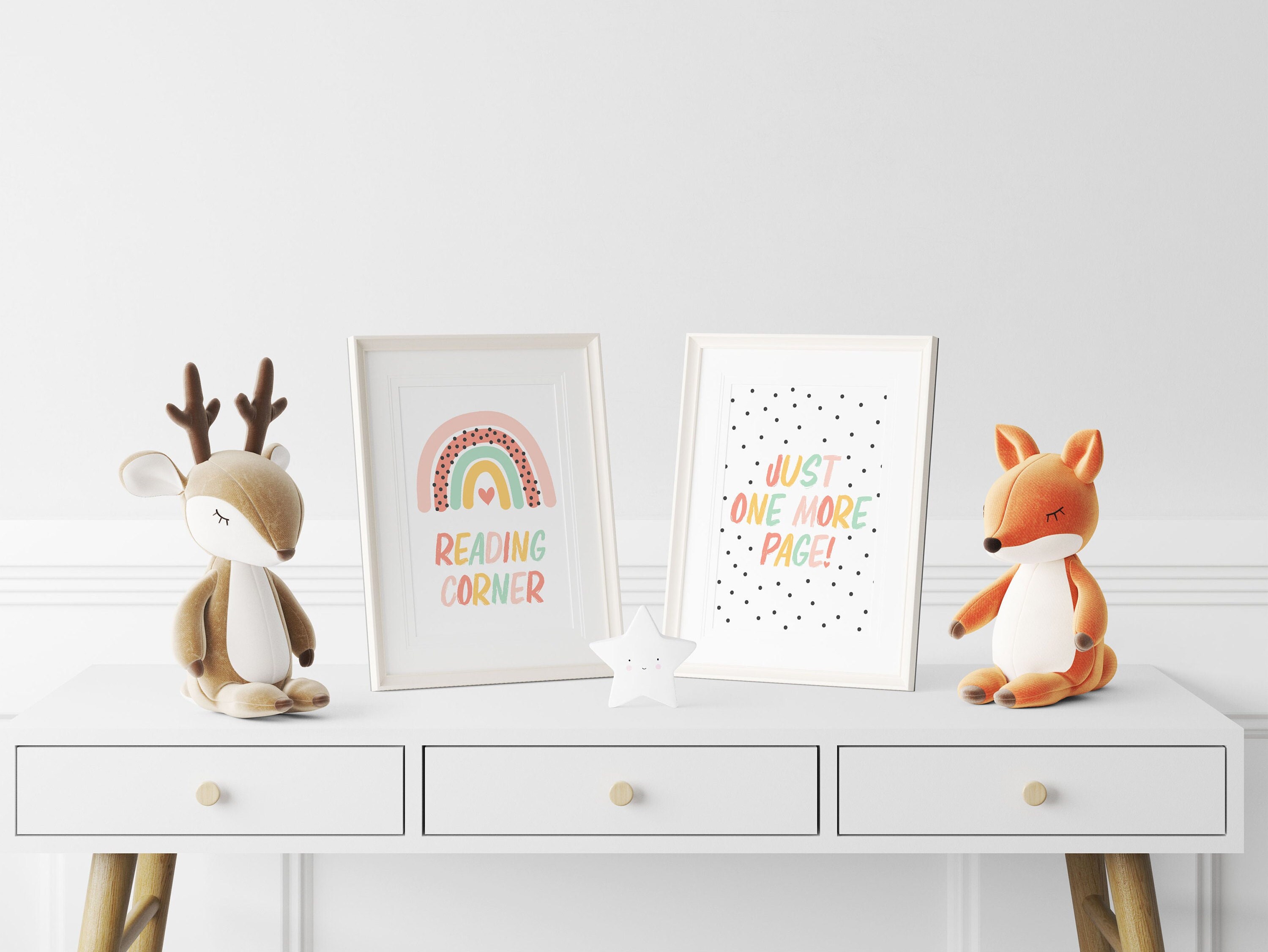 Rainbow Reading Corner Poster Set, Classroom Decor, Boho Nursery Wall ...