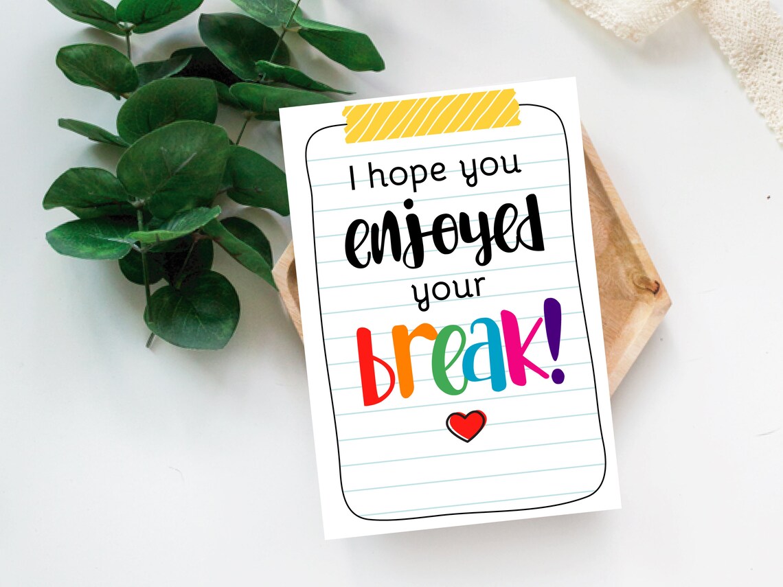 Teacher Appreciation Printable Tag Kitkat Break Teacher Gift - Etsy