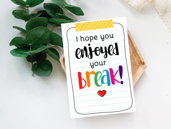 Teacher Appreciation Printable Tag Kitkat Break Teacher Gift | Etsy