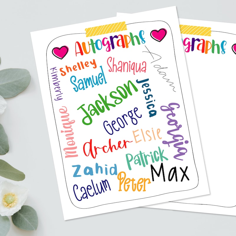Autograph Page - Etsy