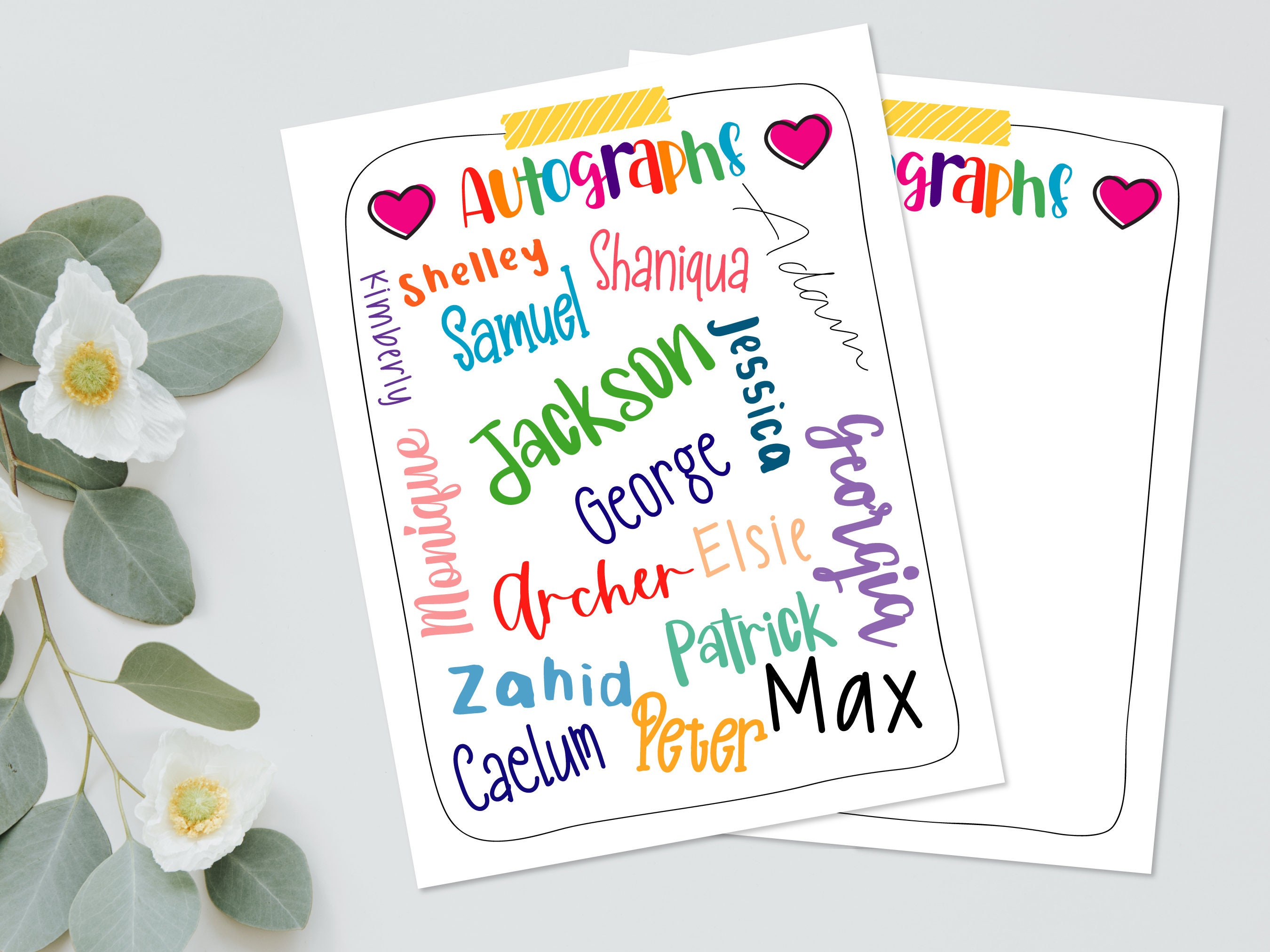 Classroom Autographs, Teacher Resources, End of the Year Student ...