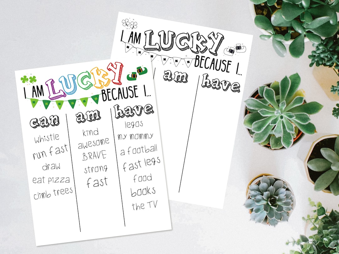 St Patrick's Day Classroom Activities, I Am Lucky Because I Can, Am ...
