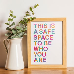Safe Space Classroom Poster, Printable Classroom Poster, Digital Print ...