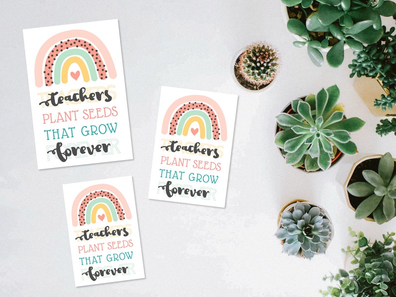 Teacher Appreciation Printable Tag, Graduation Gift, Pot Plant Teacher ...