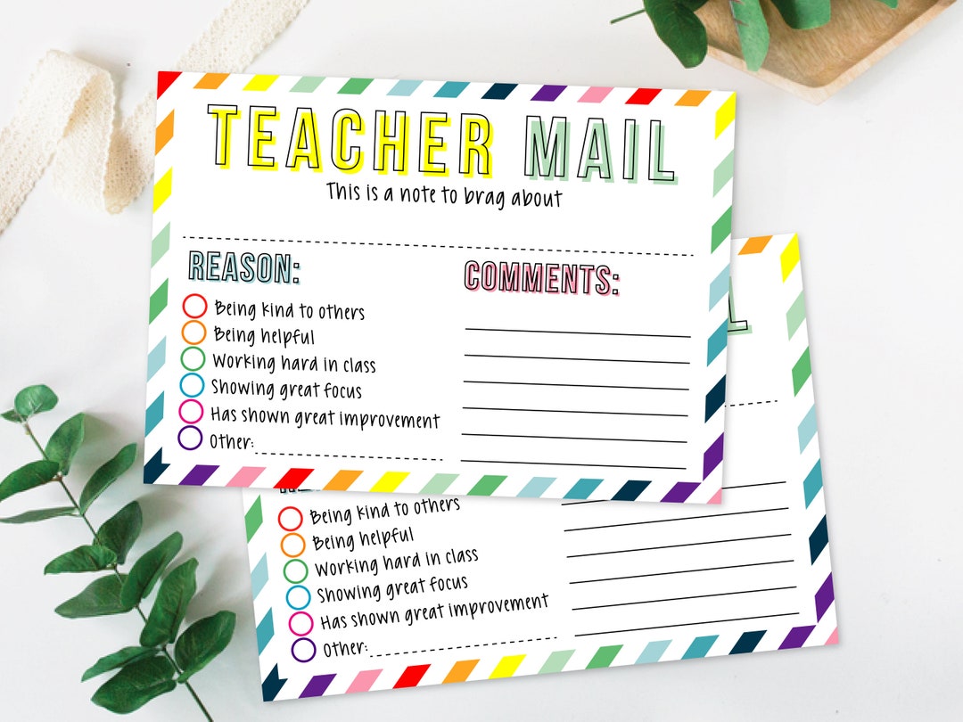 Rainbow Teacher Mail, Note From the Teacher, Teacher Report, Teacher ...