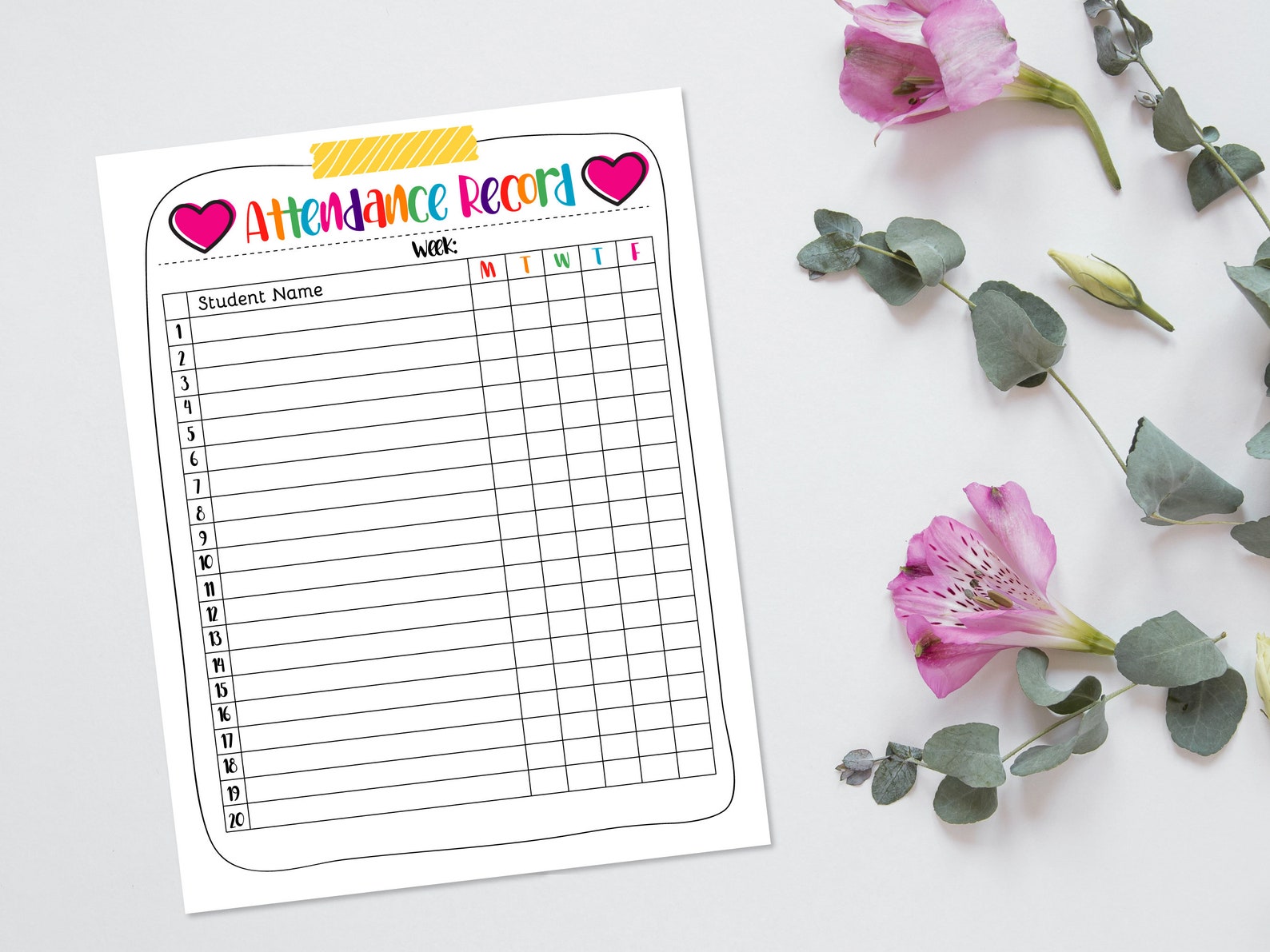 Homeschool Planner, Classroom Attendance Sheet, Teacher Log, Digital ...