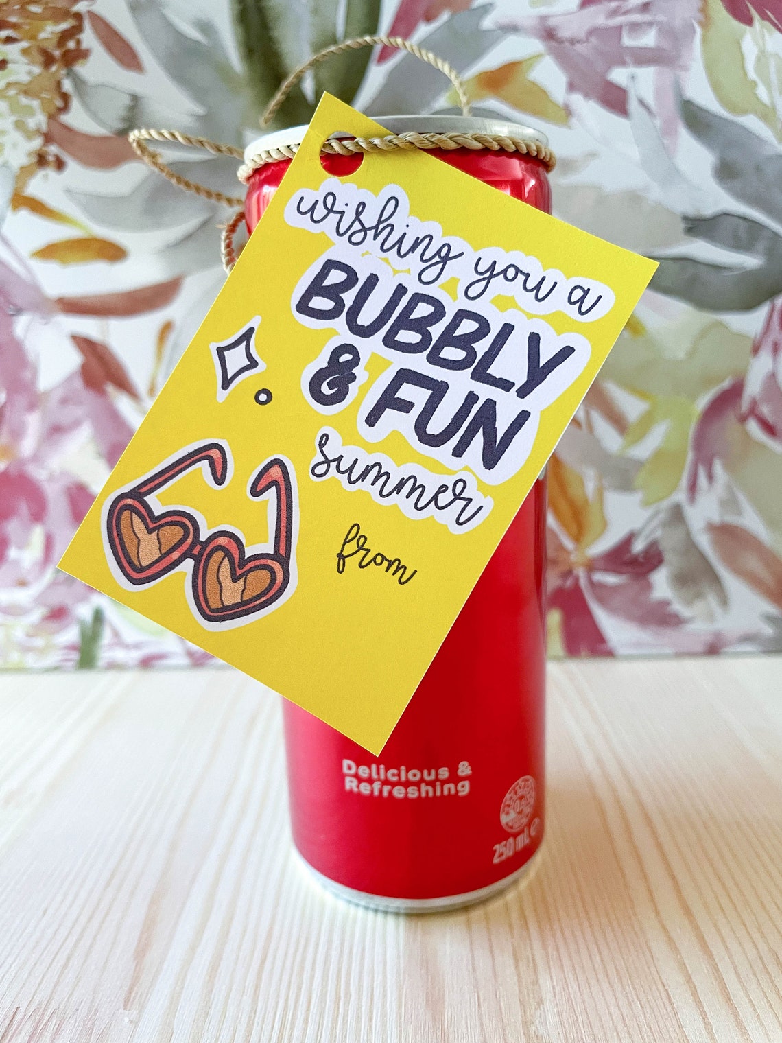 End of School Summer Teacher Gift Tag Printable, Wishing You a Bubbly ...